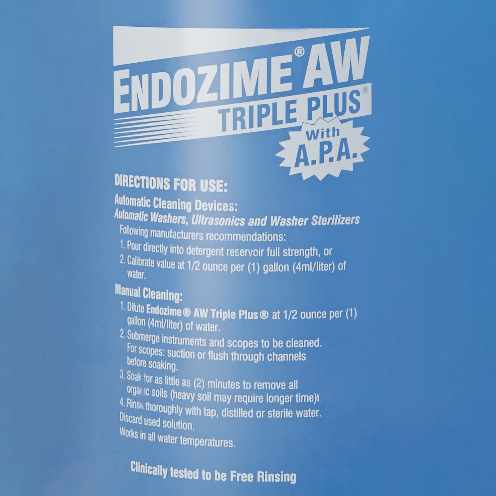 Endozime AW Triple Plus with APA Multi-Enzymatic Instrument Detergent